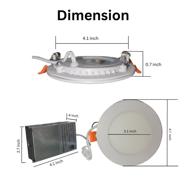 Nova LED Slim Panel Light 4" dimmable Recessed Light 5 YEAR Warranty ...