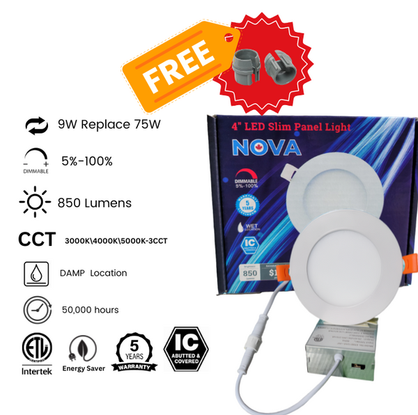 Nova LED Slim Panel Light 4" dimmable Recessed Light 5 YEAR Warranty ...